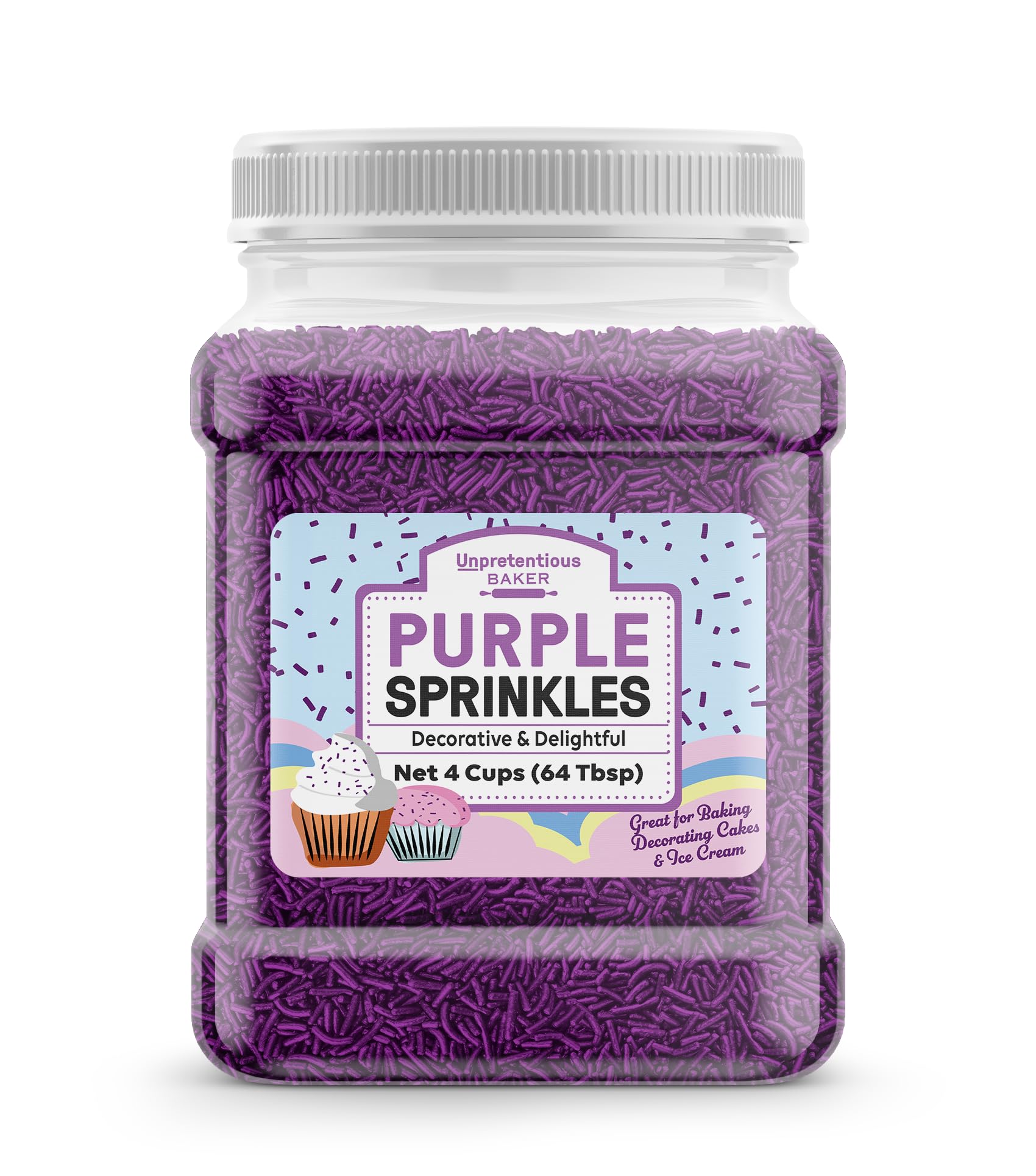 Amazon.com: Unpretentious Purple Sprinkles, 4 Cups, Bright & Colorful ...
