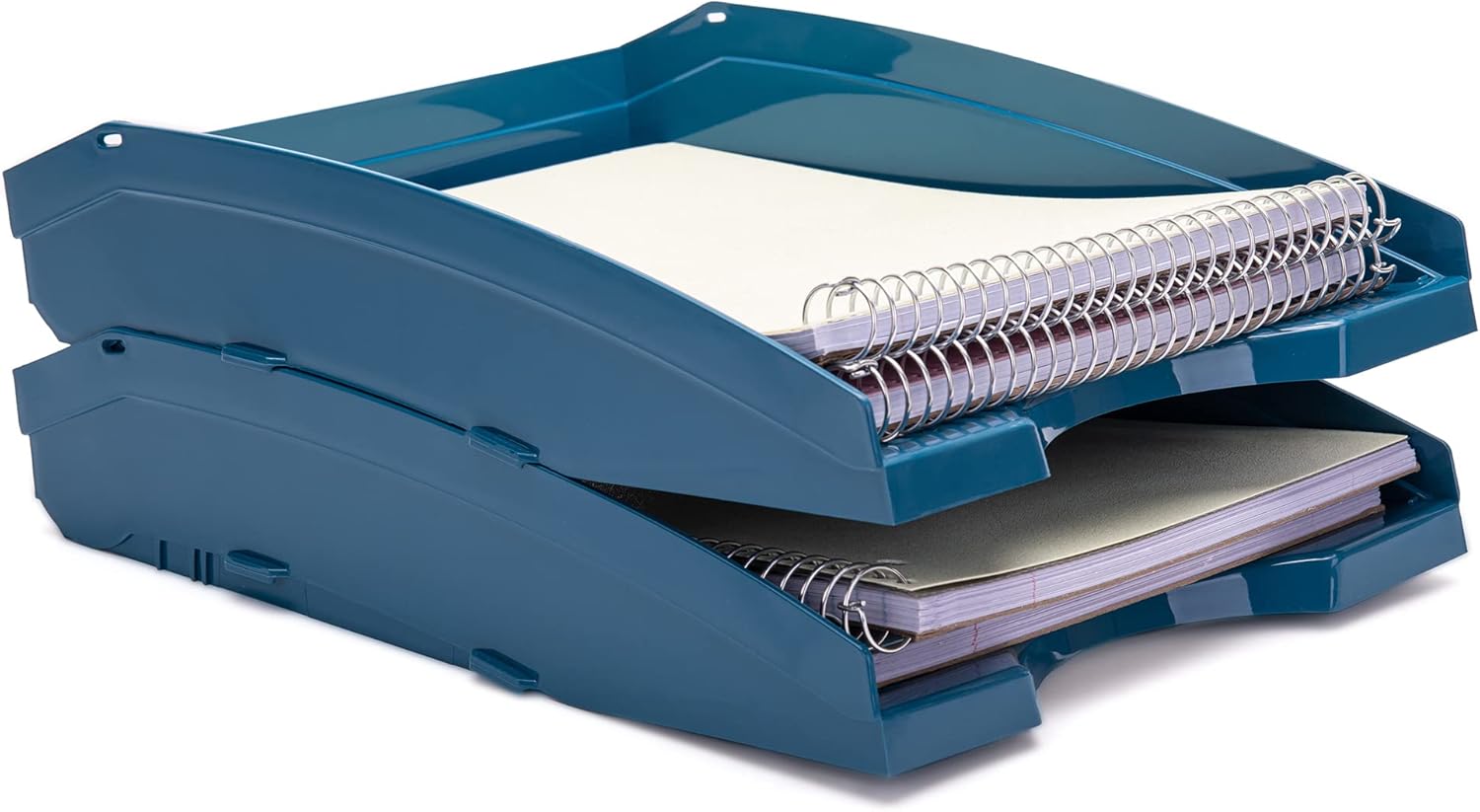 Amazon.com: Mintra Office Plastic 2pk Letter Tray (Deep Lake Blue ...