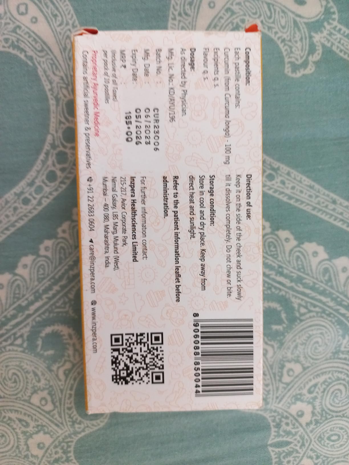 Buy Curkey One strip of 10 pastilles Natural Curcumin Extract from ...