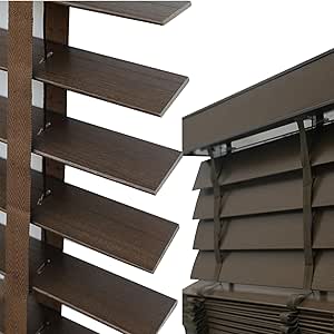 Amazon.com: 2" Slats Cordless Wooden Window Blinds,Faux Wood Blinds for Indoor Windows,16" 28 ...