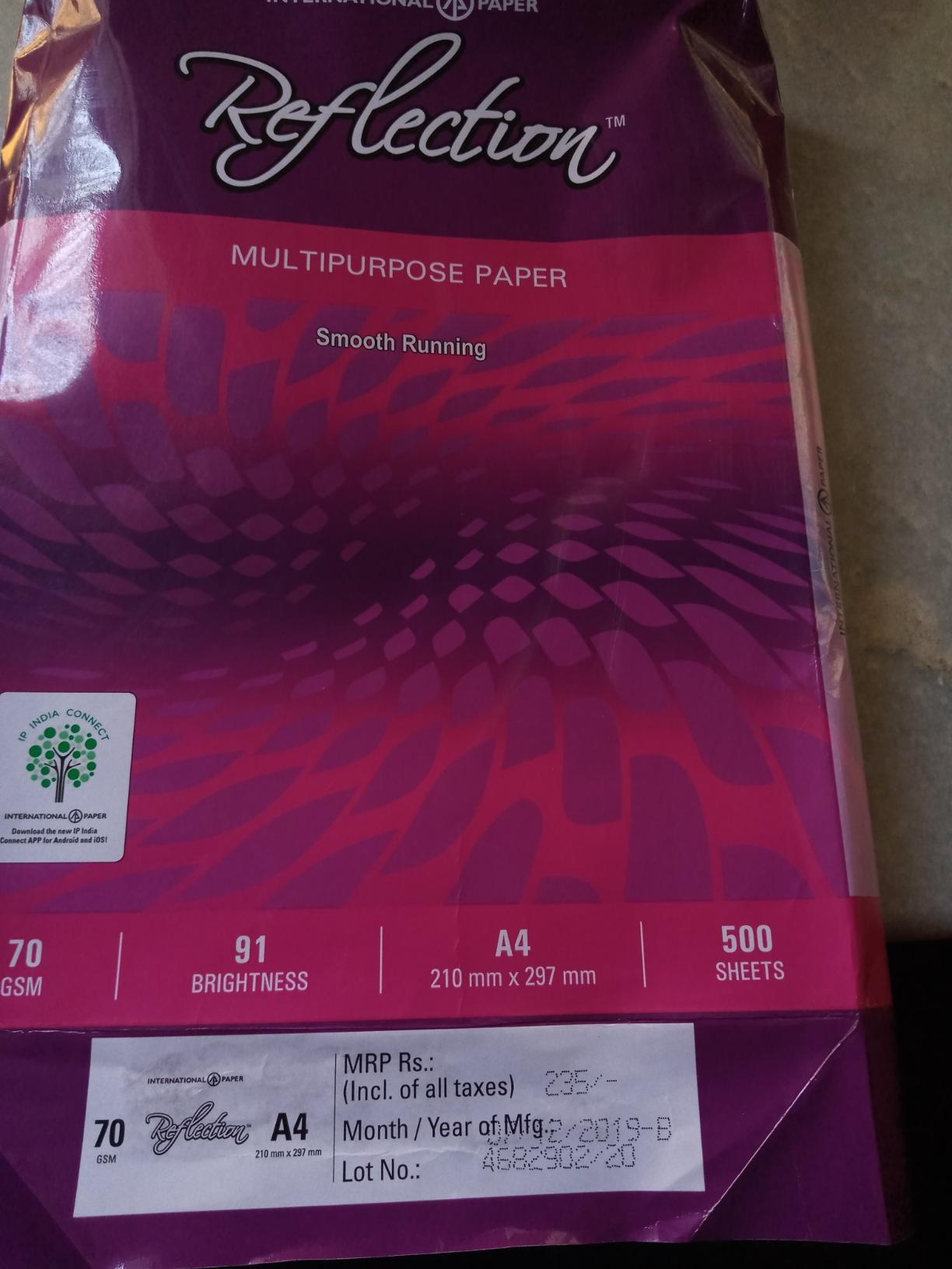 Reflection Copier Paper, A4 Size,70 GSM, 500 sheets(1 Ream) : Amazon.in ...