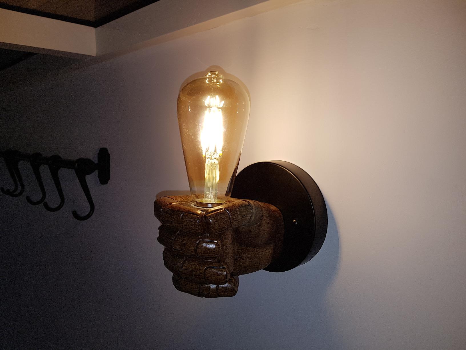 NIUYAO Wall Light Bowl Shade Style Hand Hold The Light Bulb Sconce Wall ...