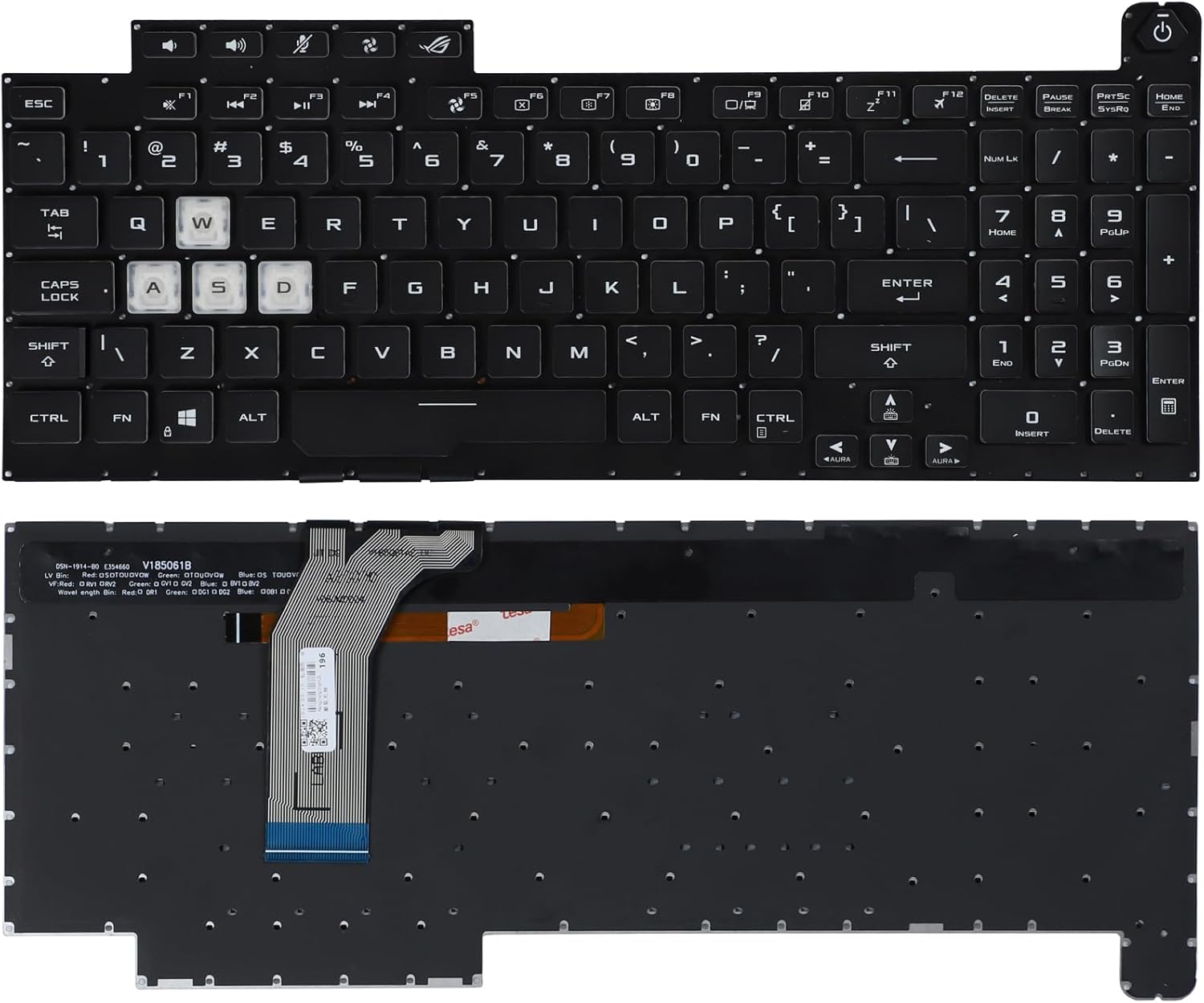 Amazon.com: Replacement Colorful Backlit Keyboard for ASUS ROG Strix ...