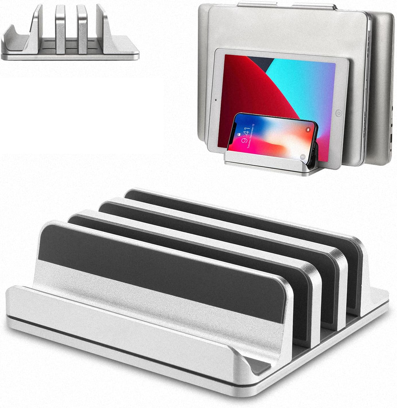 Amazon.com: Ryvlan Vertical Laptop Stand, 3 Slot Adjustable Laptop ...