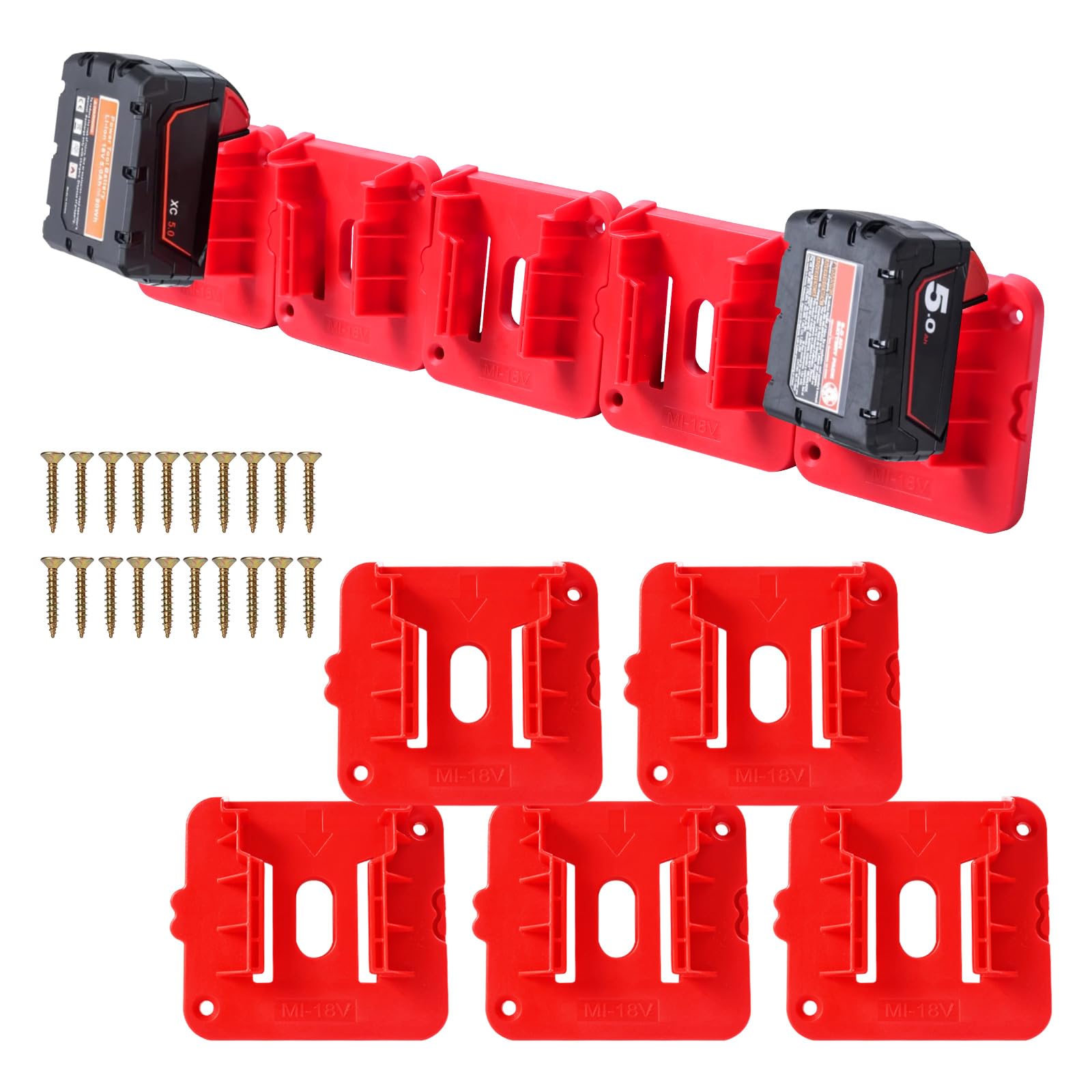 Amazon.com: KETTKEL Milwaukee M18 Battery Holder,Wall Mount 18v ...
