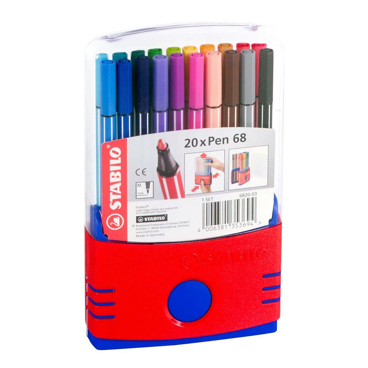 Amazon.com: STABILO Pen 68 Colorparade Set, Set of 20, Multicolor ...
