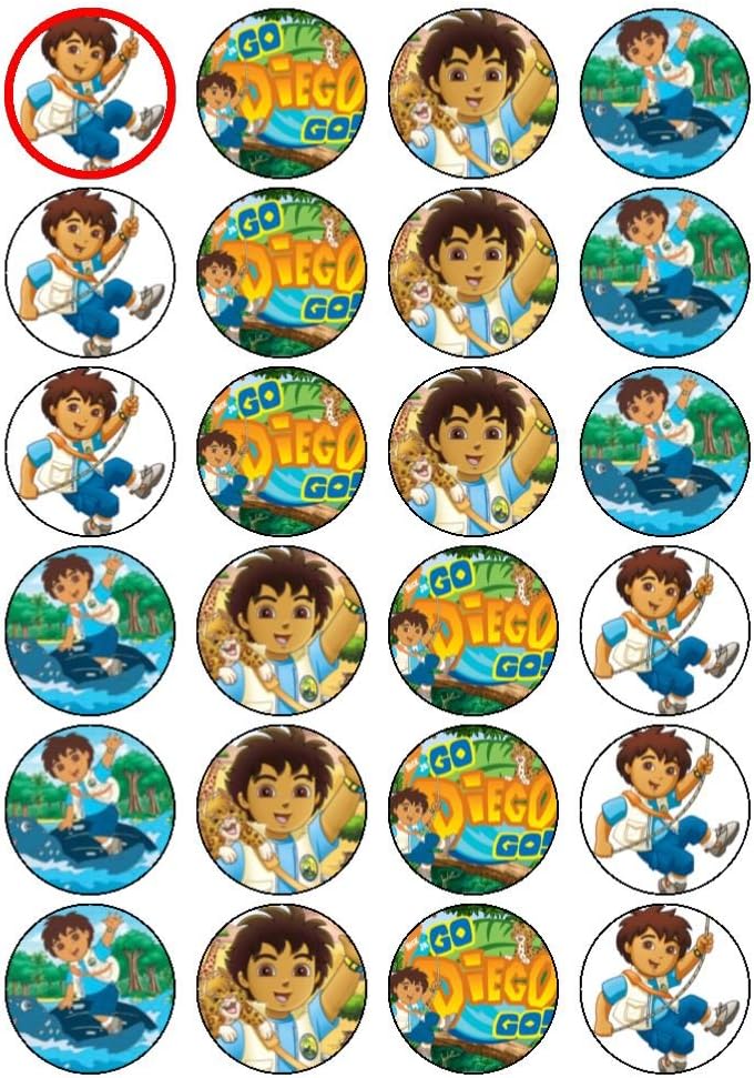 24 Go Diego Go Cupcake Toppers : Amazon.co.uk: Home & Kitchen