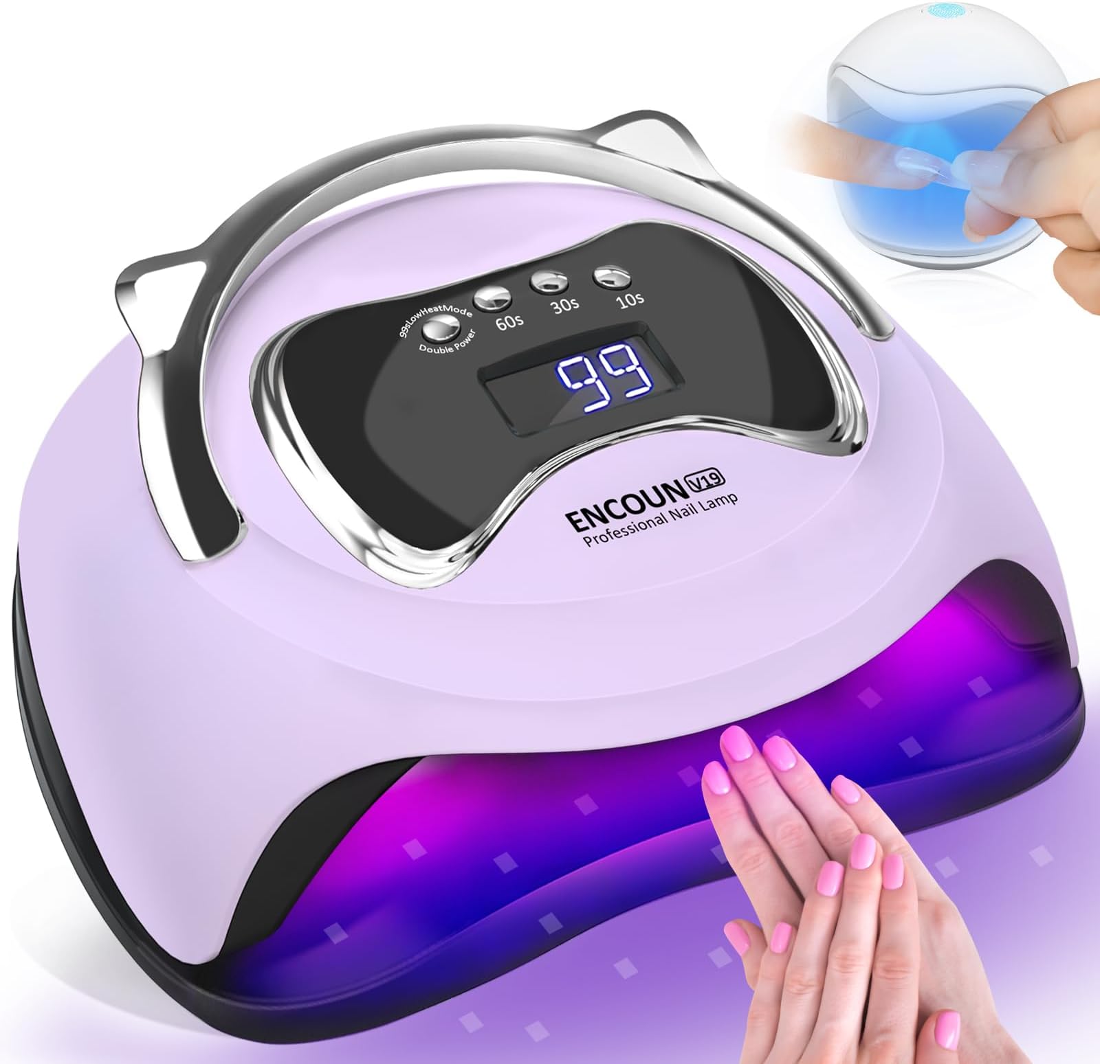ENCOUN 180W Lampe UV Ongles Gel, Portable Séchoir à Ongles ...