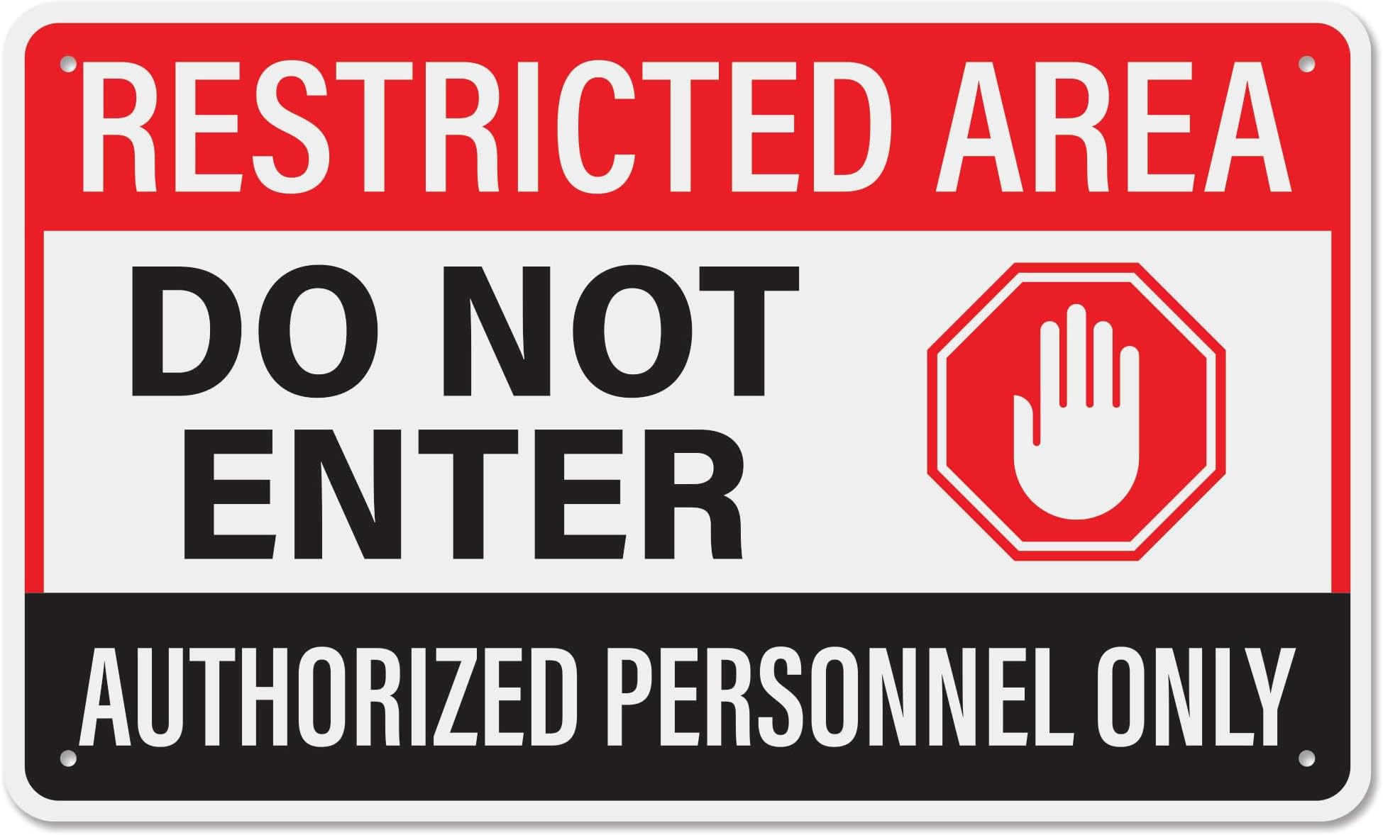 Amazon.com: GicnKeuz Large "Restricted Area - Do Not Enter, Authorized ...