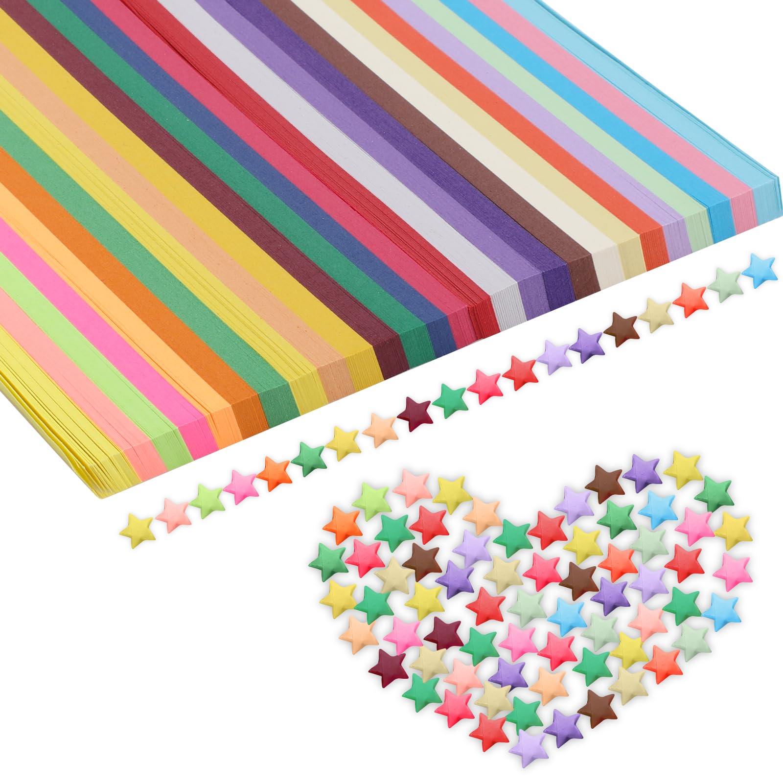 Geepen 1350 Pcs Origami Star Papers, 27 Colorful Lucky Star Paper ...