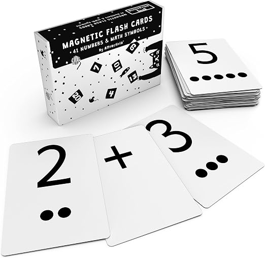 Amazon.com: Attractivia Magnetic Number Flash Cards - Large 0-25 Math ...