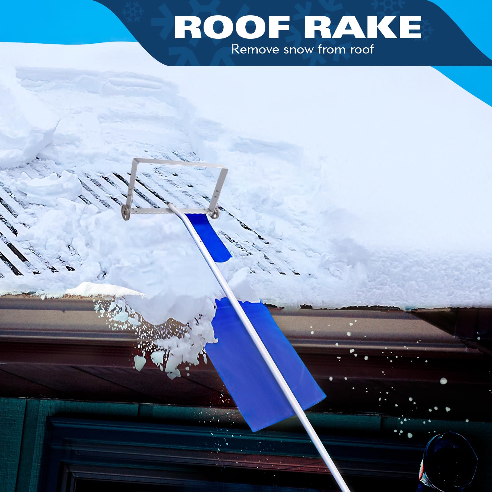 Snapklik.com : CHANGE MOORE Snow Roof Rake, 21ft Reach Aluminium Roof ...