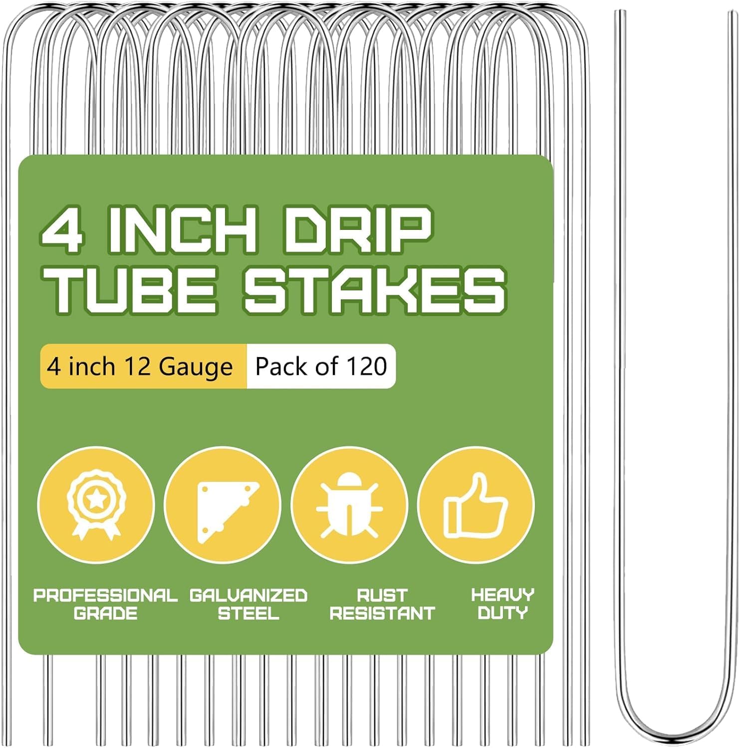 Amazon.com : 120 PCS Irrigation Drip Tubing Landscape Staples 5 Inch U ...