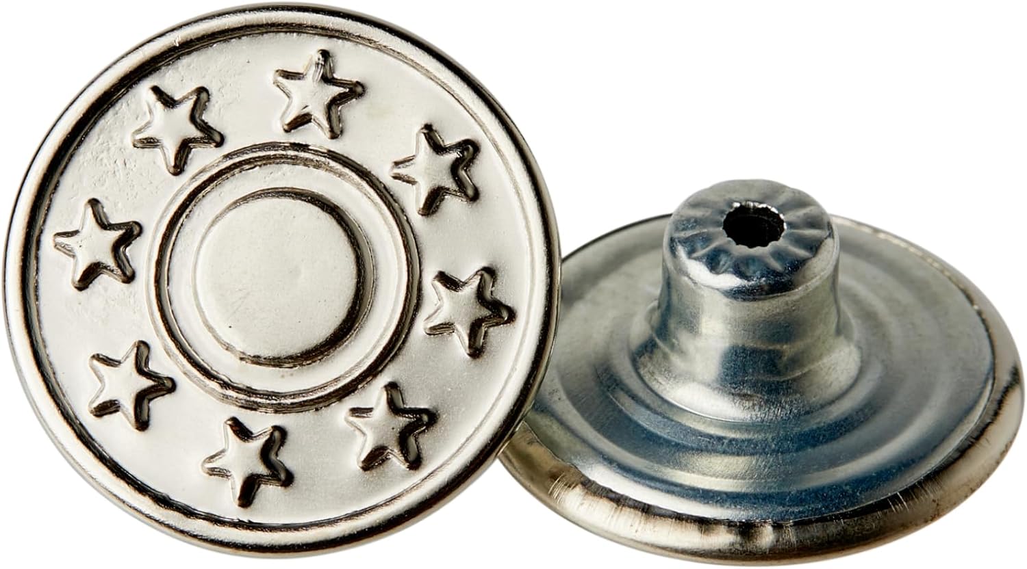Amazon.com: 20mm Replacement Jean Buttons 12 Sets Shiny Silver Tack ...