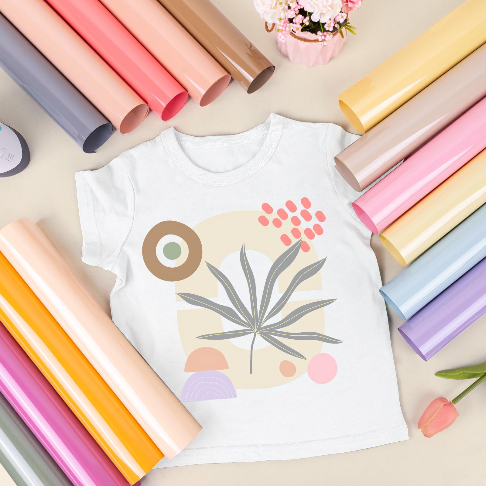 Snapklik.com : 15 Sheets Heat Transfer Vinyl Bundle 12"x10" Neutral ...