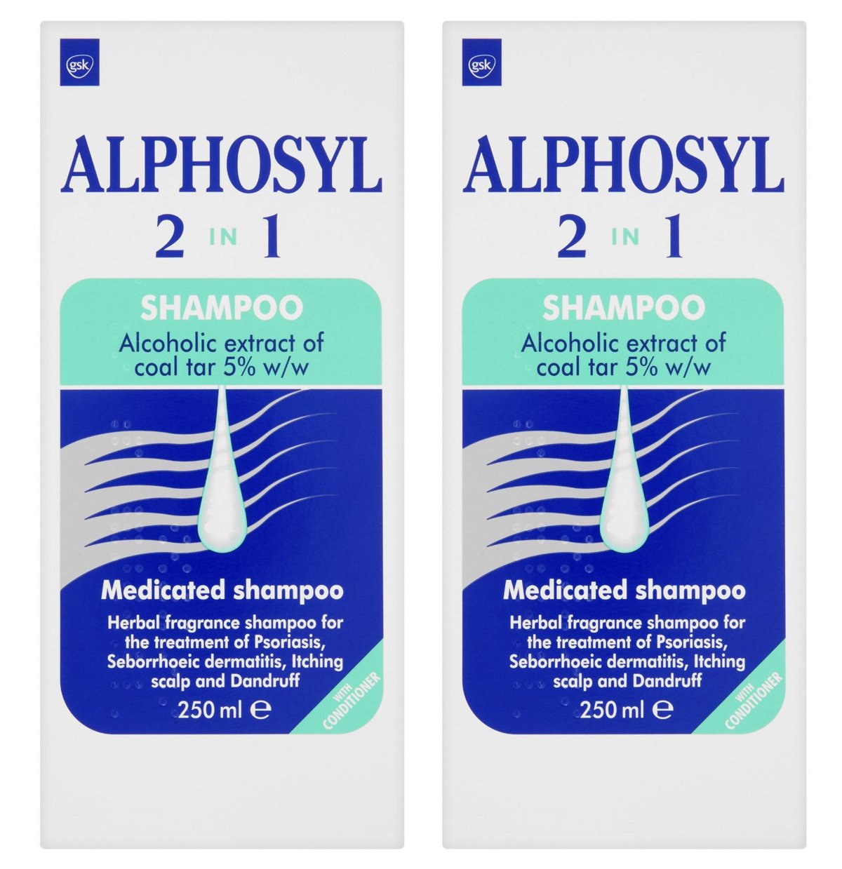 Amazon.com : Alphosyl 2-in-1 Medicated Shampoo 250ml (2 PACKS) by ...