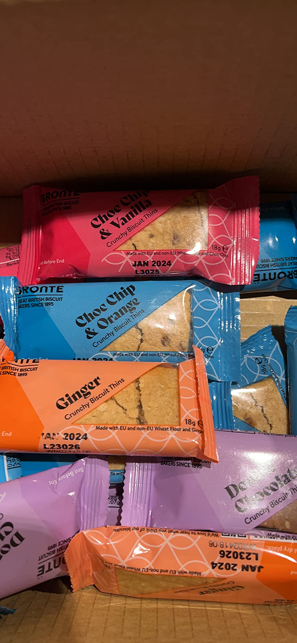 Bronte Biscuit Thins 2 Pack Mini Variety Biscuits (100 packs of 2 ...