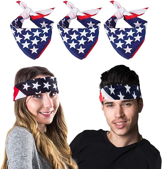 3pcs American Flag Bandana Headband USA Bandana USA Apparel USA ...