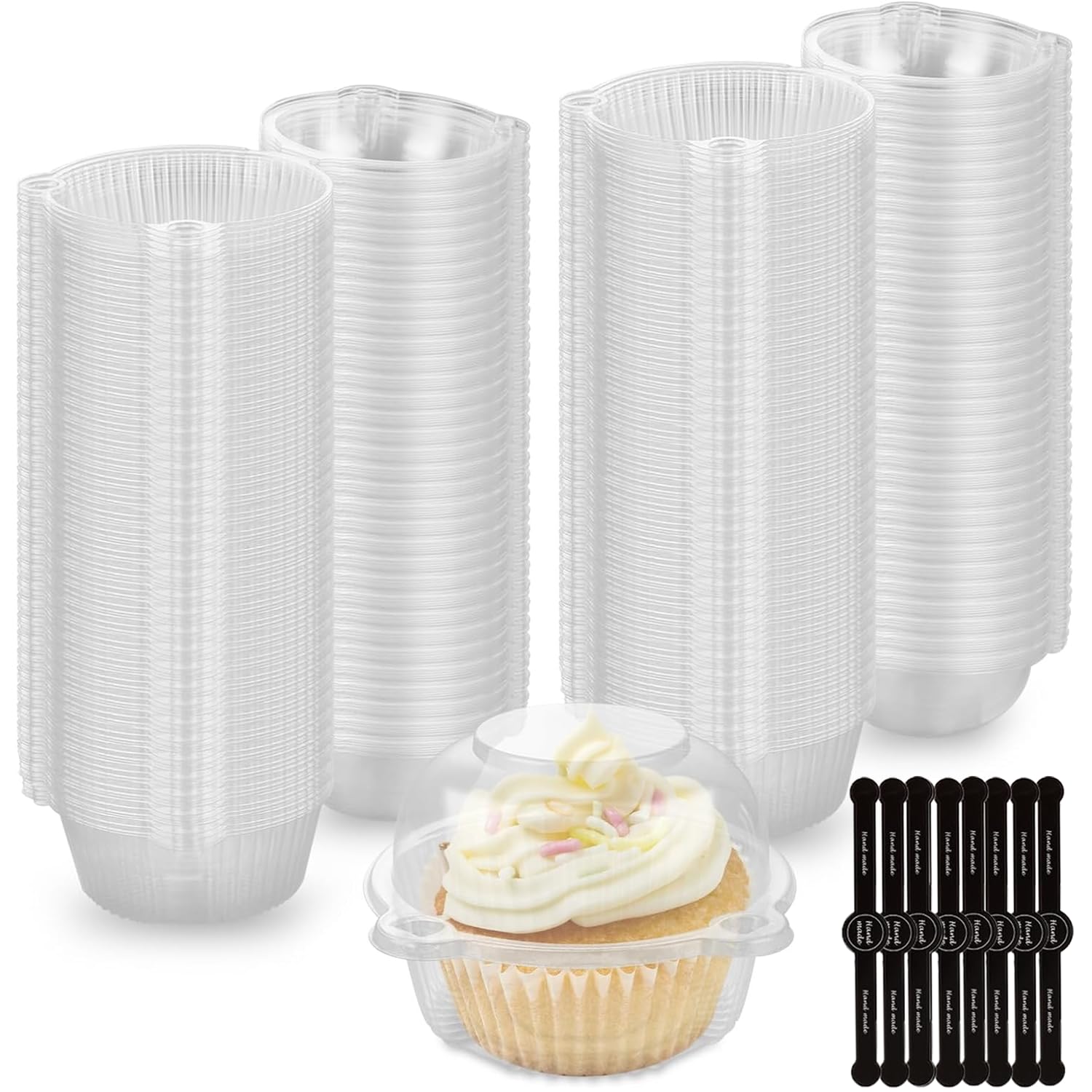 Amazon.com: GBACHOOSE 200PCS Individual Cupcake Containers Single ...