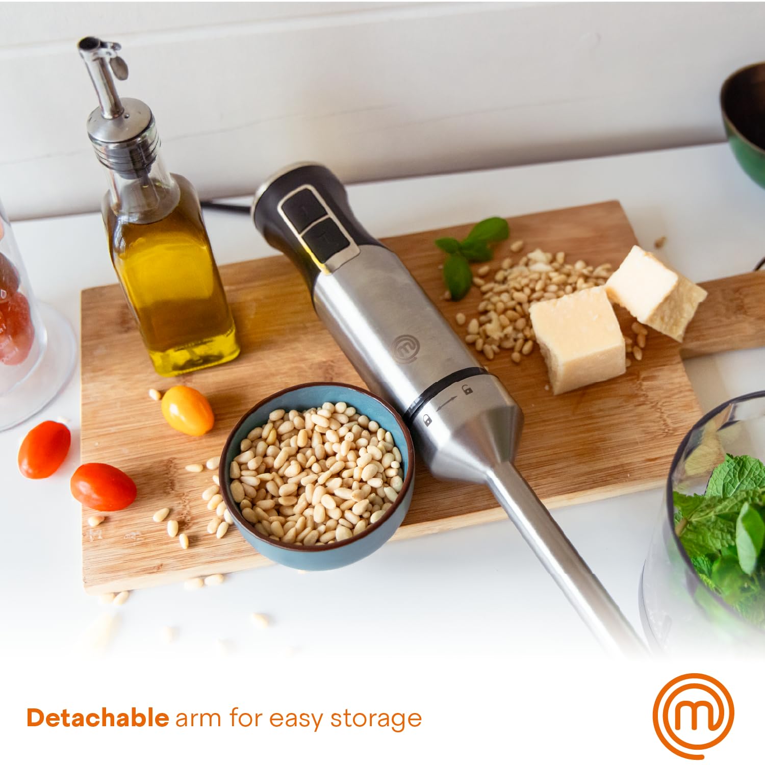 Snapklik.com : MasterChef Immersion Blender Handheld, Stainless Steel ...