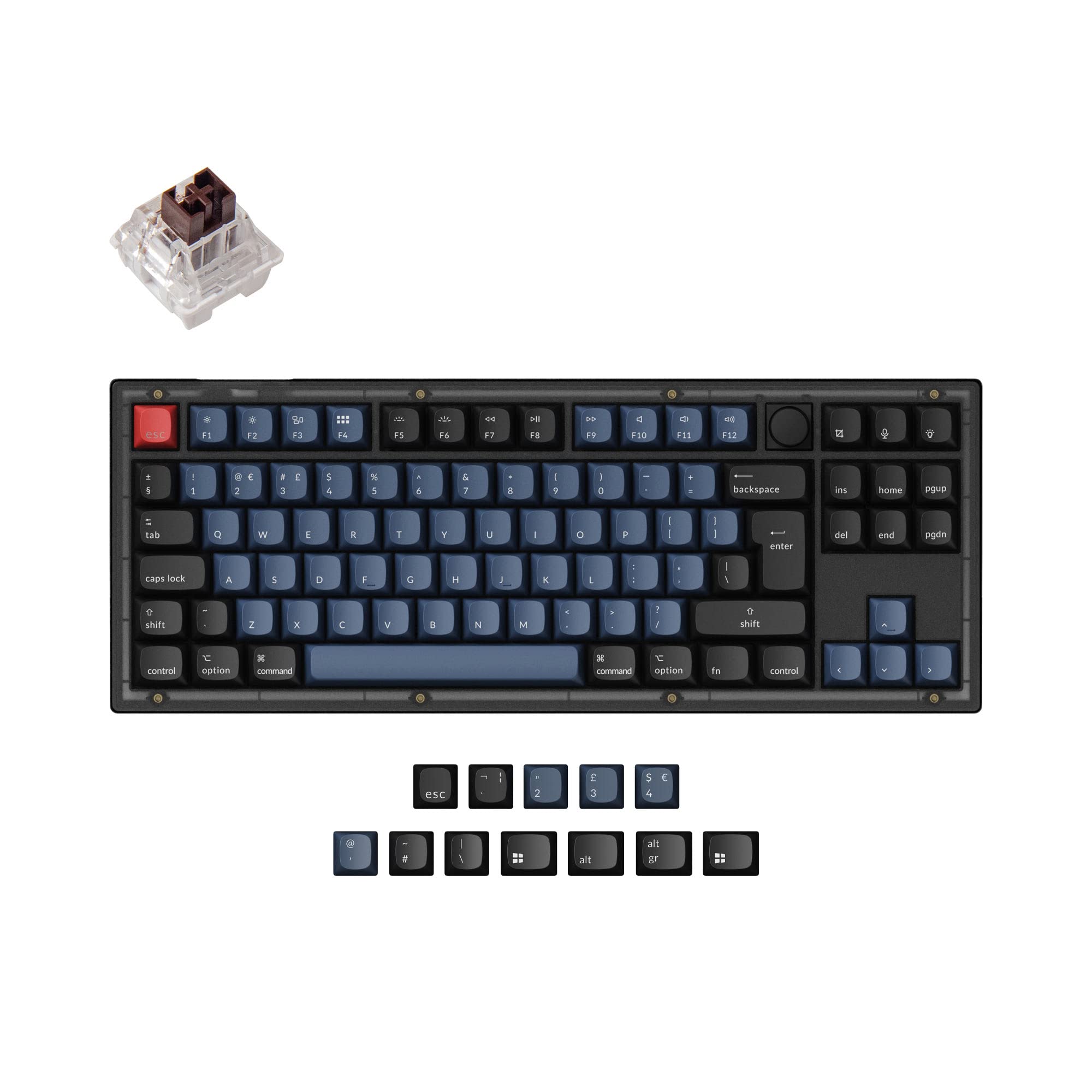 Buy Keychron V3 80% ISO-UK-Layout 87 Keys TKL Custom Wired Mechanical ...