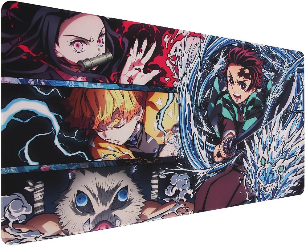 Large Mouse Pad for Demon Slayer - Non Slip Rubber Base Gaming Anime ...