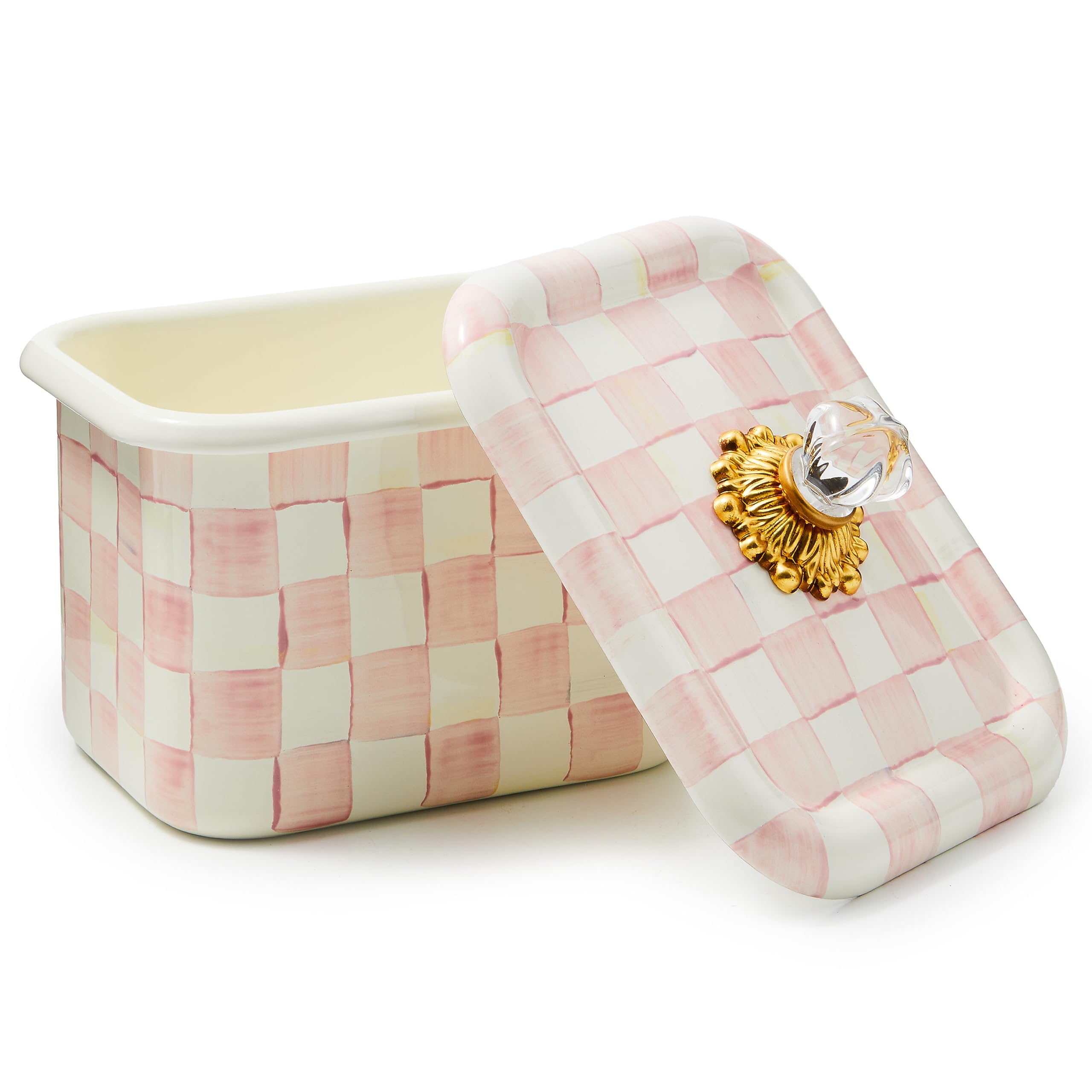 Amazon.com: MACKENZIE-CHILDS Enamel Recipe Box, Cute Recipe-Card Box ...