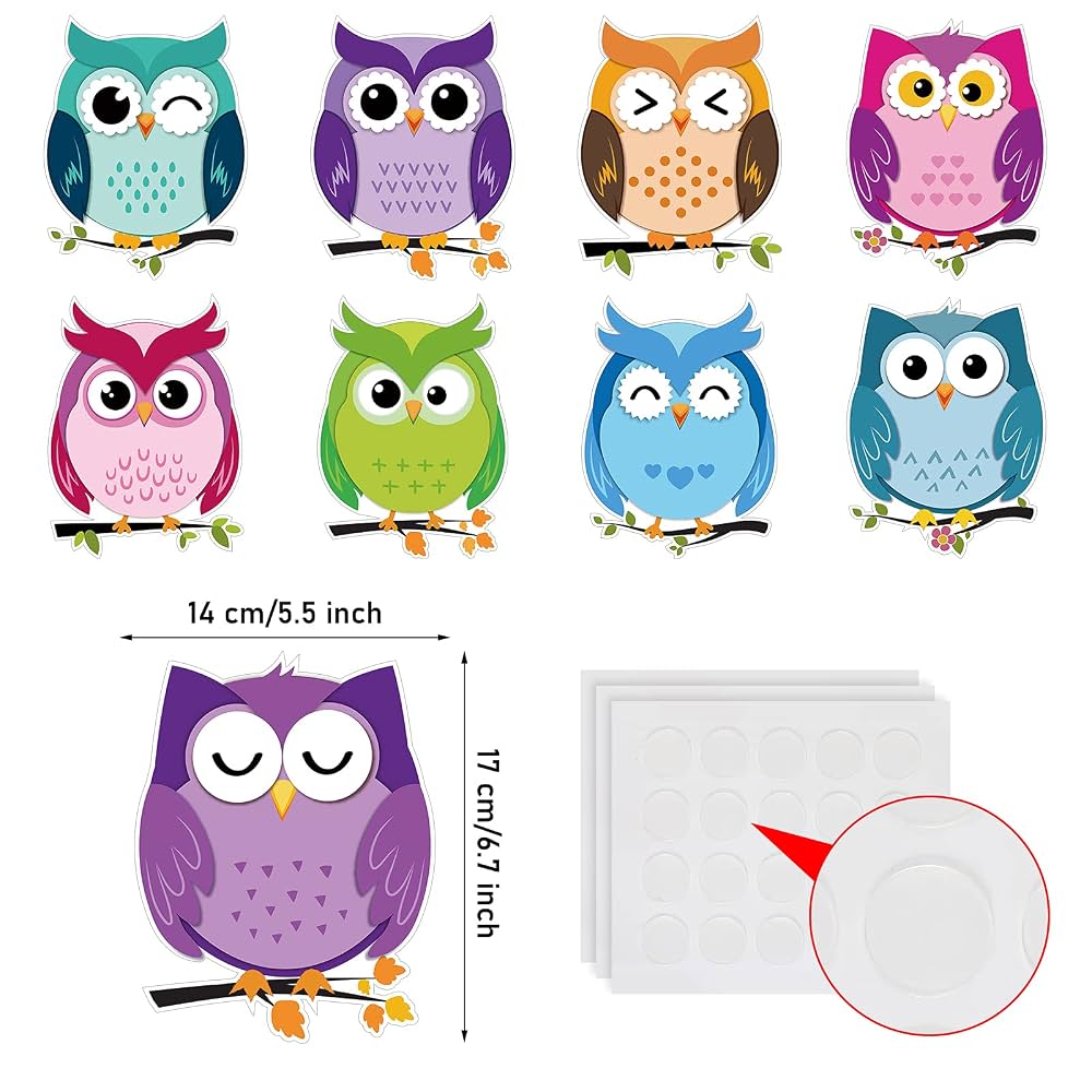 Multi-color Trim Supplies TaoBary 67 Piece Owl Bulletin Board Set ...