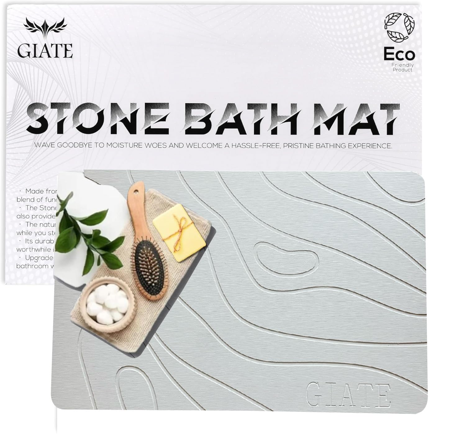 Amazon.com: GIATE Stone Bath mat - Diatomaceous Earth Bath mat Stone ...