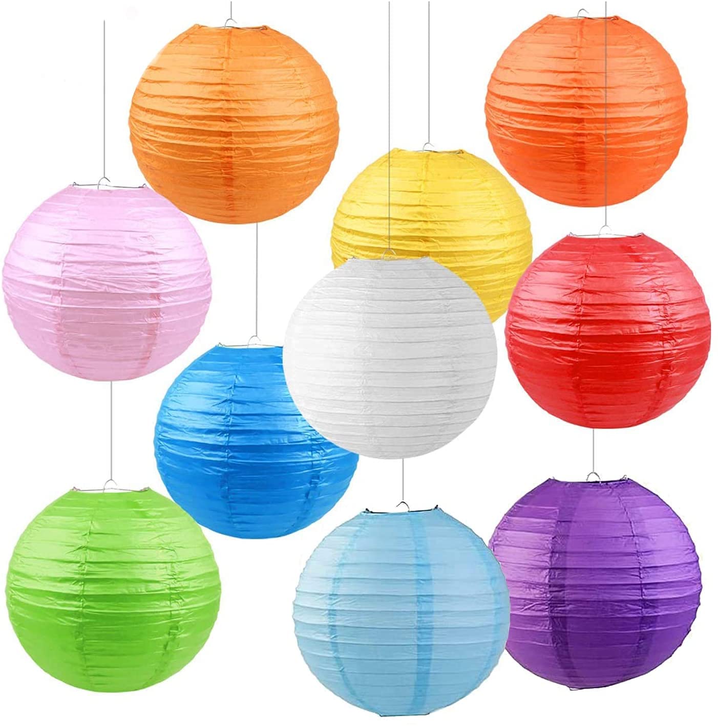 Buy 3A Featuretail 12" Paper Lanterns Decorative Colorful Hanging ...