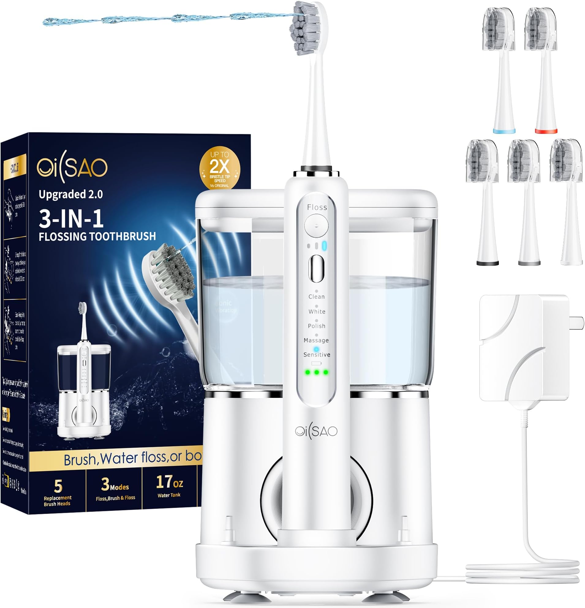 Amazon.com: OILSAO Electric Toothbrush with Water Flosser Combo in One ...