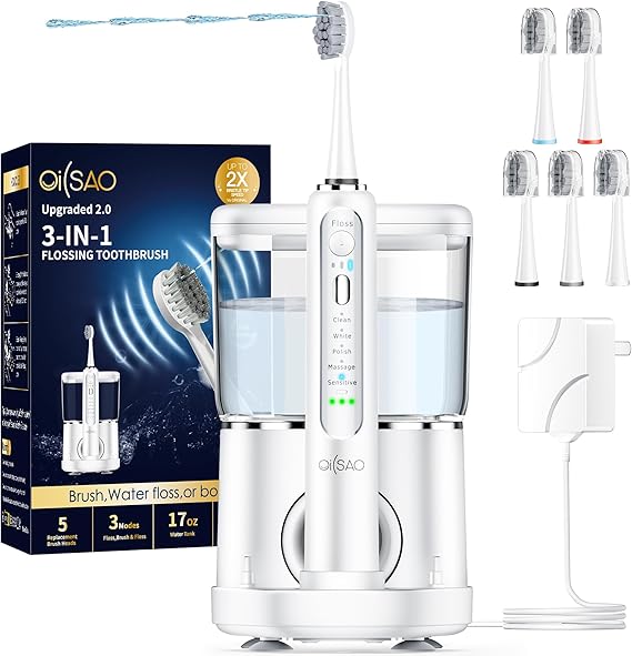 Amazon.com: OILSAO Electric Toothbrush with Water Flosser Combo in One ...