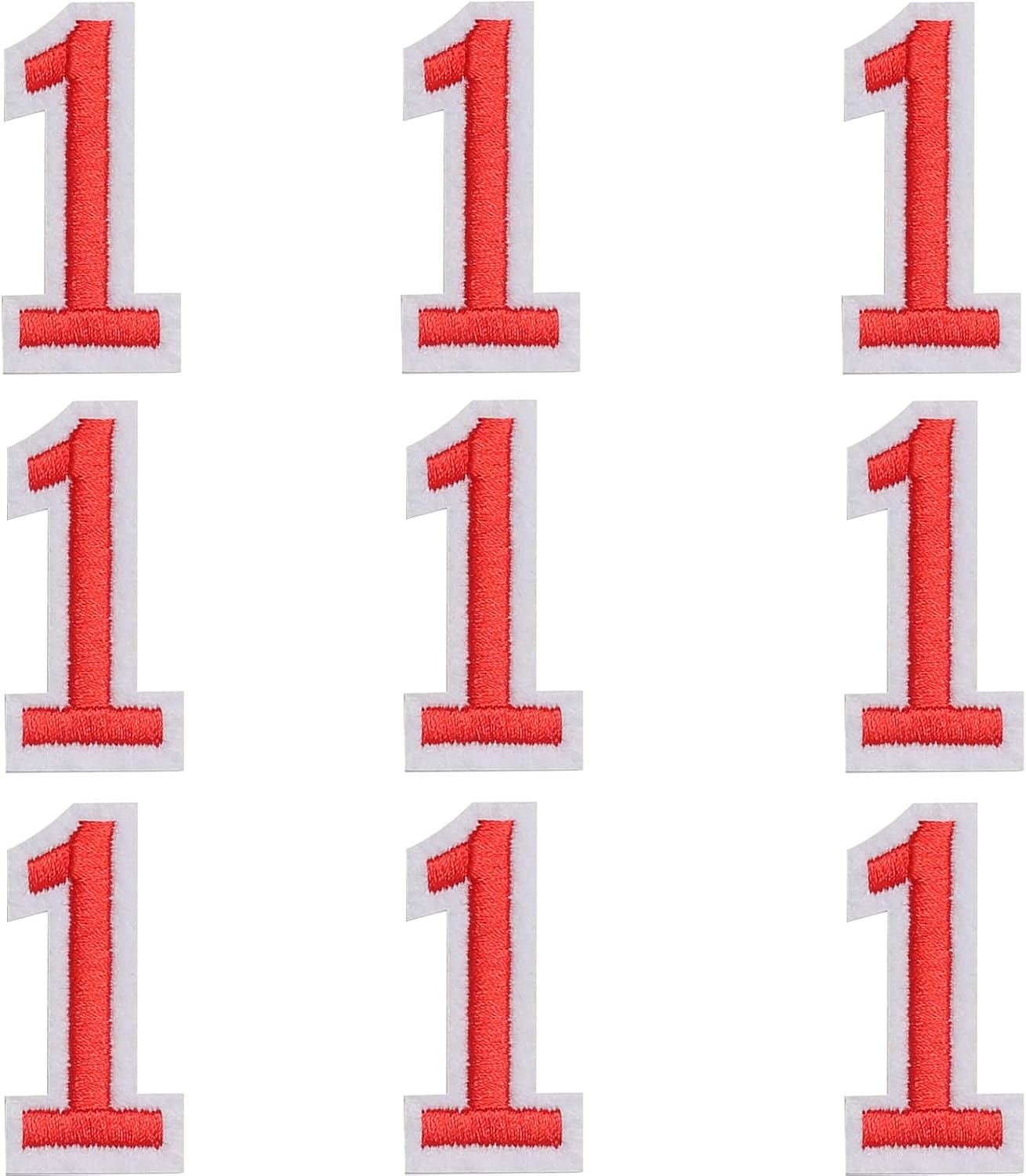 Amazon.com: GYGYL Iron on Number Patches, 9PCS of 2 Inch Red Number 1 ...