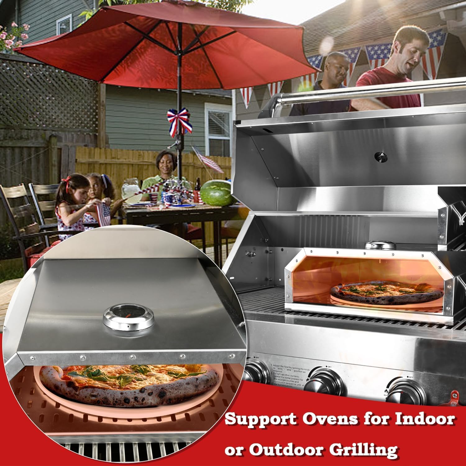 Picnics Grill Pizza INFOOD Gas Pizza Oven, Stainless Steel Outdoor