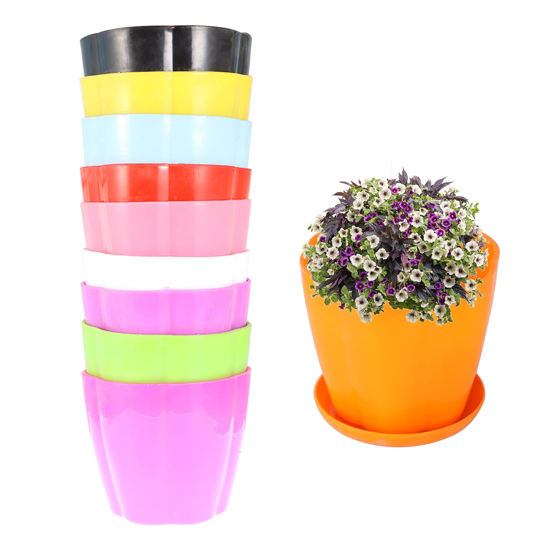 Snapklik.com : Elfinrm 10 Pcs 4.3 Inch Plastic Planters Plastic Flower ...
