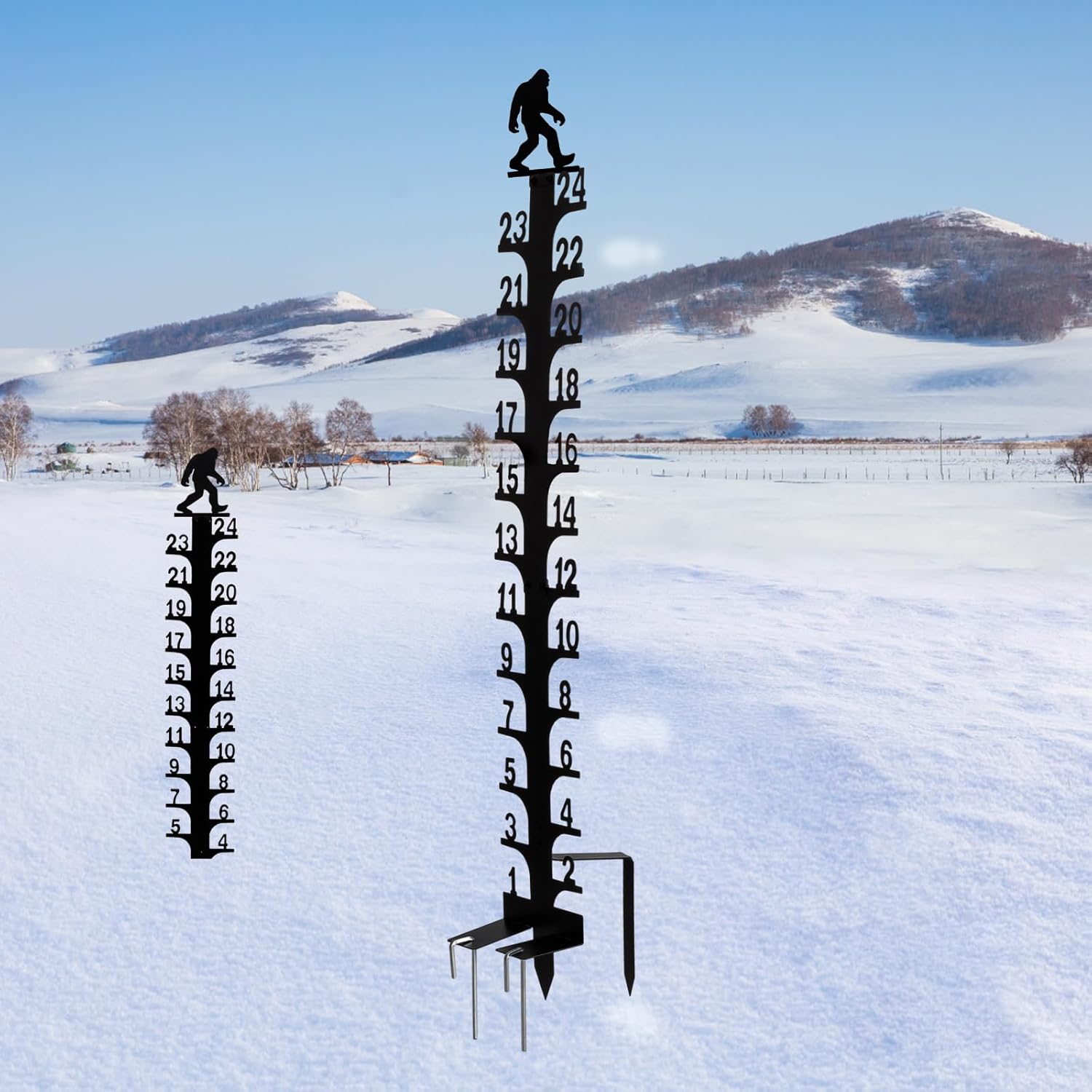 Amazon.com : UPOW Snow Gauge Outdoor 24 Inch, Metal Christmas Snow ...