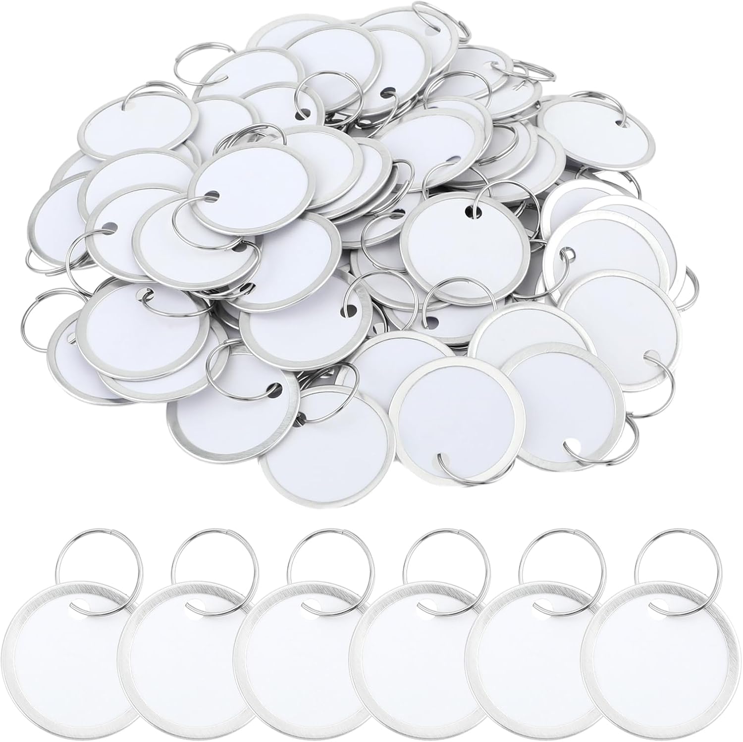 Amazon.com : DSLSQD 80 Pieces Metal Key Tags, 31mm Round Key Tags with ...