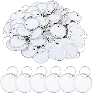 Amazon.com : DSLSQD 80 Pieces Metal Key Tags, 31mm Round Key Tags with ...