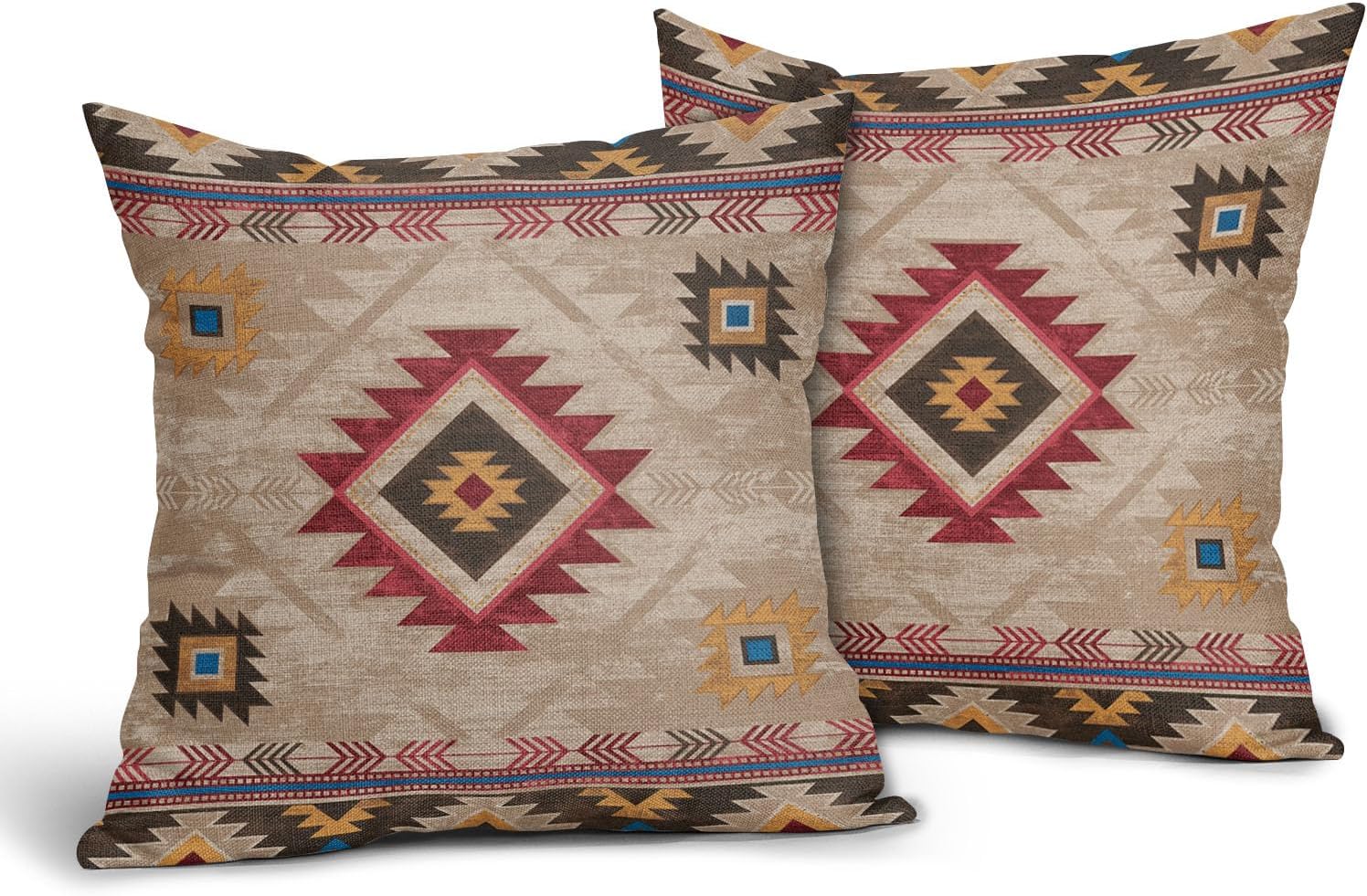 Amazon.com: Sweetshow Dark Brown Southwest Pillow Covers 18x18 Inches ...