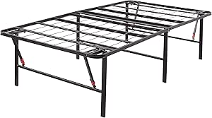 Amazon.com: Amazon Basics Bed Frame with Storage, Foldable Metal ...