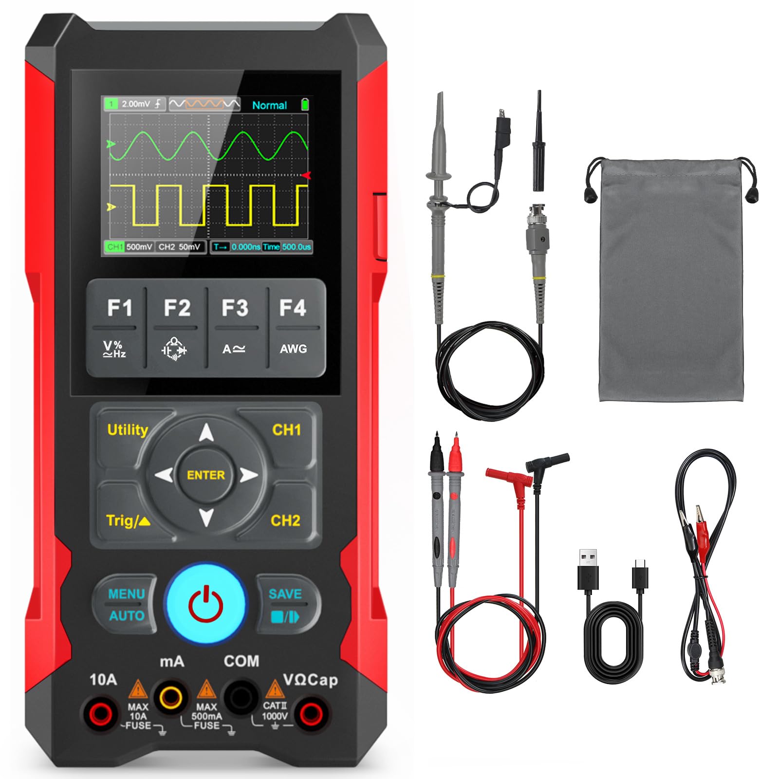 Snapklik.com : Dual Channel Handheld Oscilloscope,70MHz Bandwidth, 3-in ...