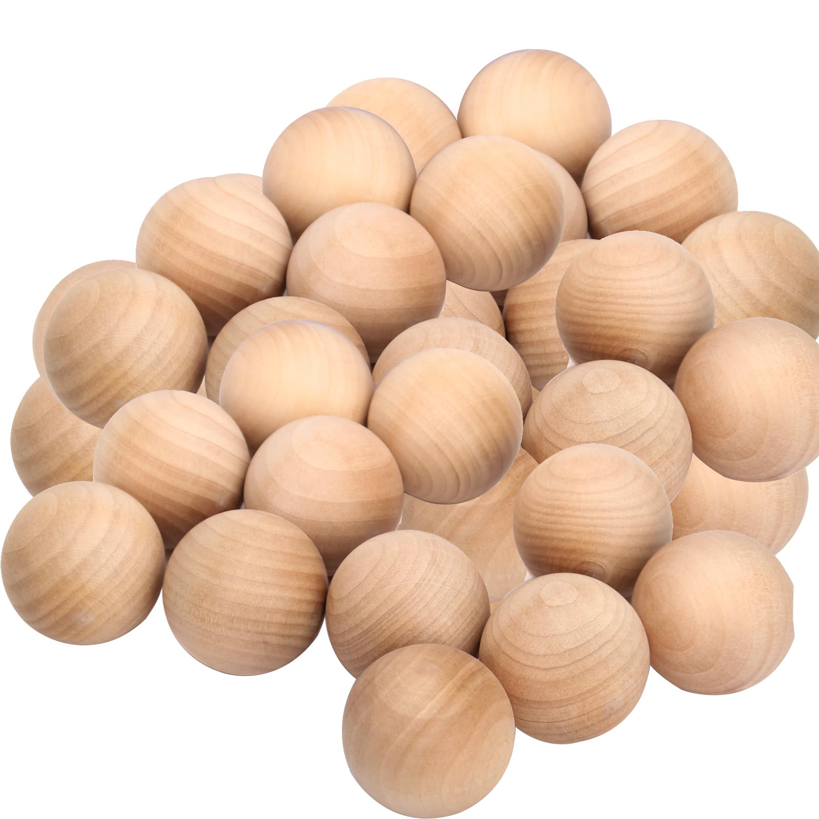 Amazon.com: YUENPUN 50 Pack 1-1/2 Inch Wooden Round Ball, Natural ...