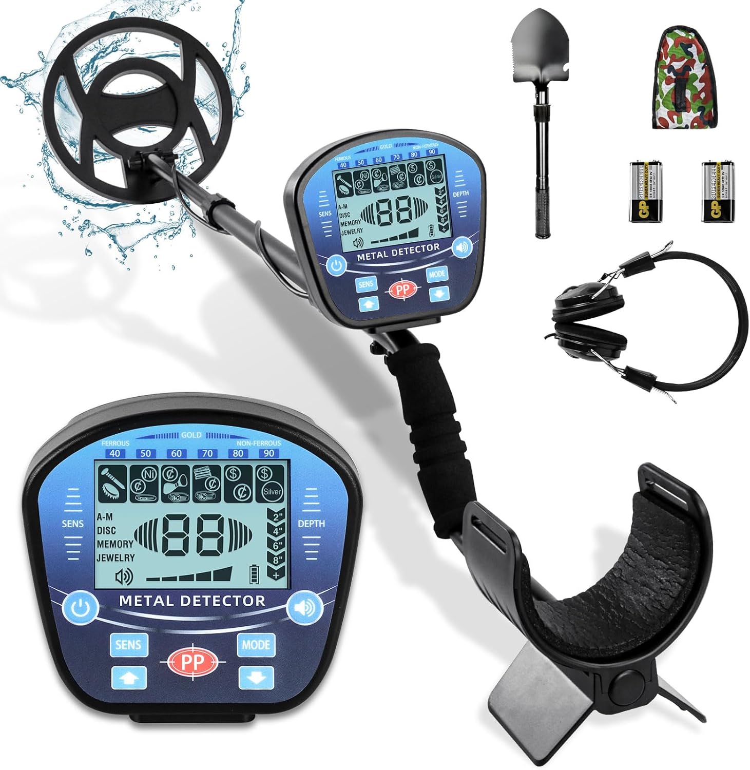 Amazon.com : LOUVEROLA Upgraded Waterproof Metal Detector for Adults ...