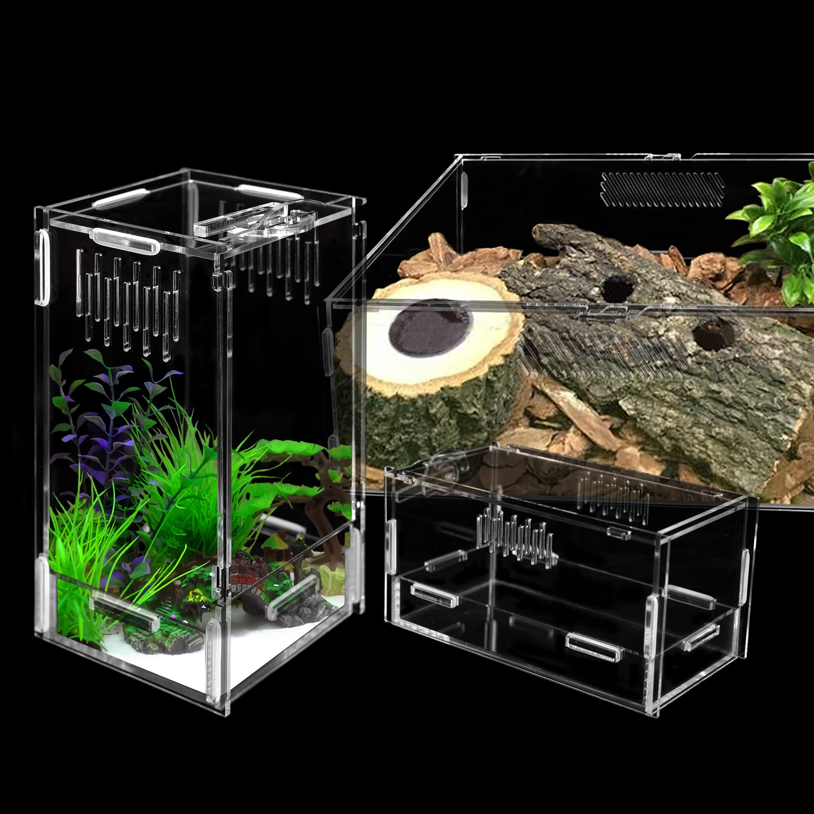 Buy Reptile Breeding Box Acrylic Feeding Box, Reptile Habitat Terrarium ...