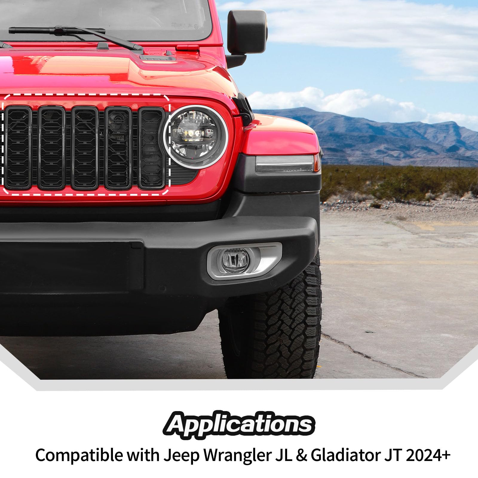 Snapklik.com : JeCar Grill Inserts For 2024+ Jeep Wrangler JL Grille ...