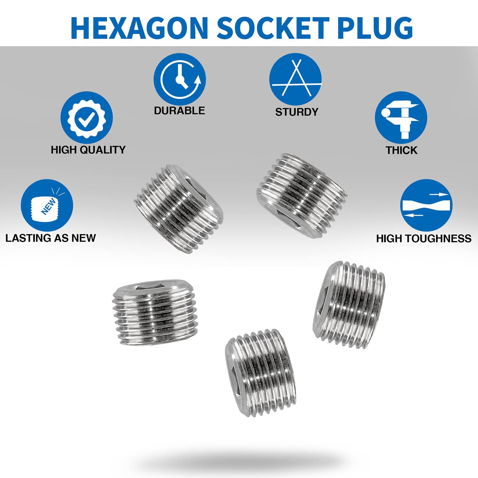 Snapklik.com : LifCratms 1/4" NPT Male Plug, 304 Stainless Steel ...