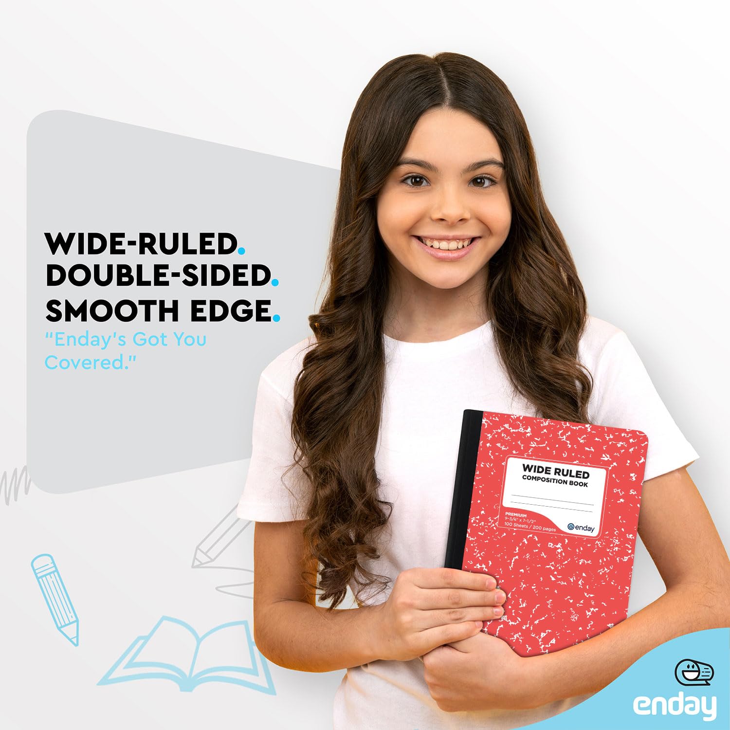 Snapklik.com : Enday Composition Notebooks Wide Ruled Paper, Colored ...