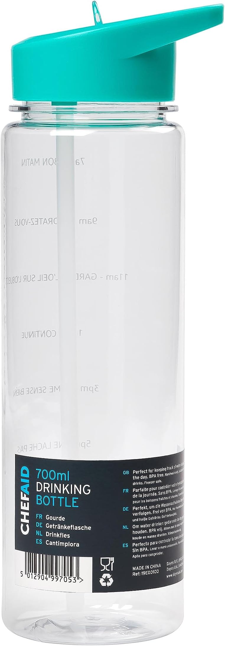 Chef Aid 700ml Drinks Bottle, Includes Visual Water Intake Markings ...