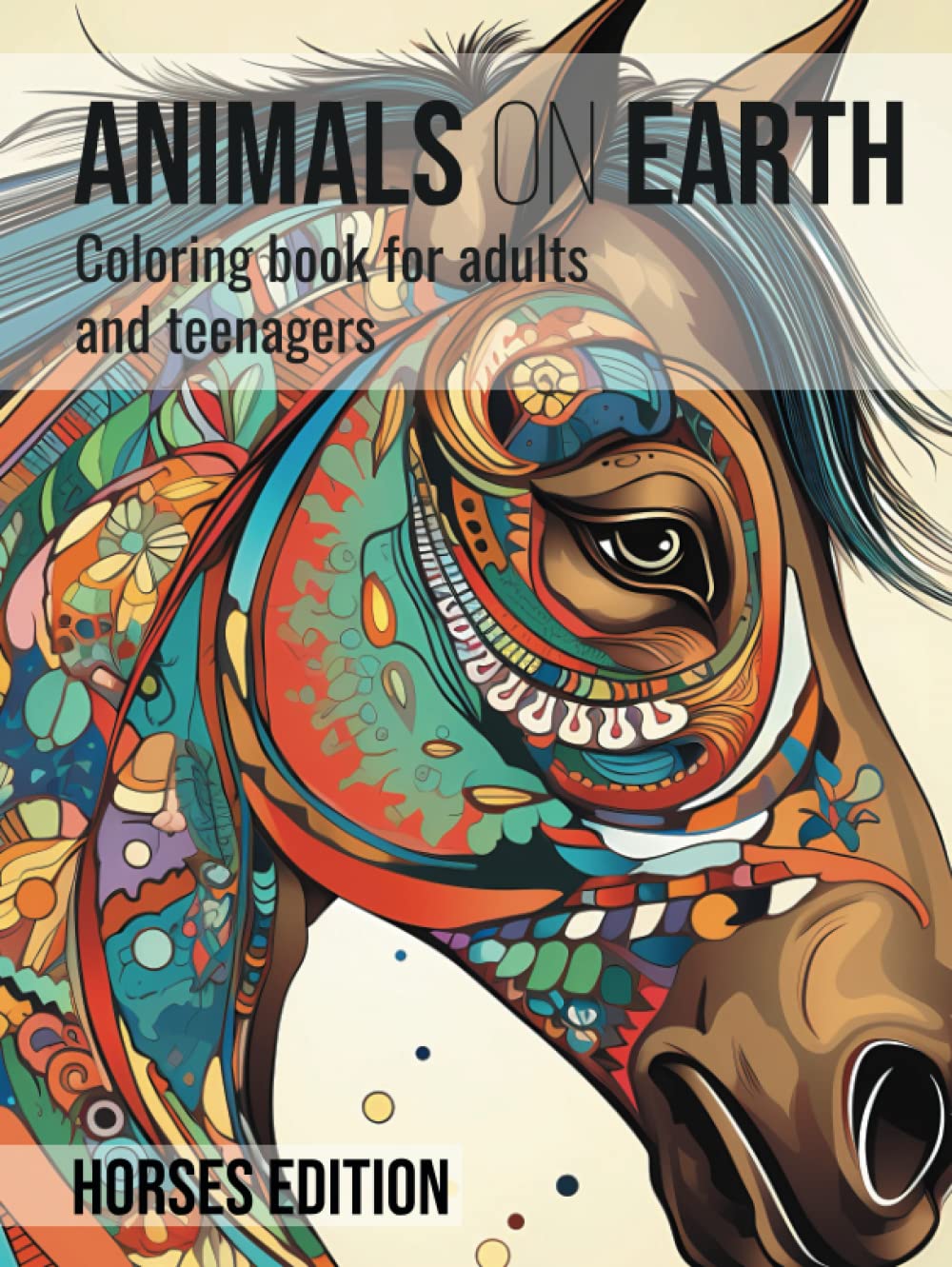 Amazon.com: Animals On Earth Horses Edition - Coloring book for adults ...