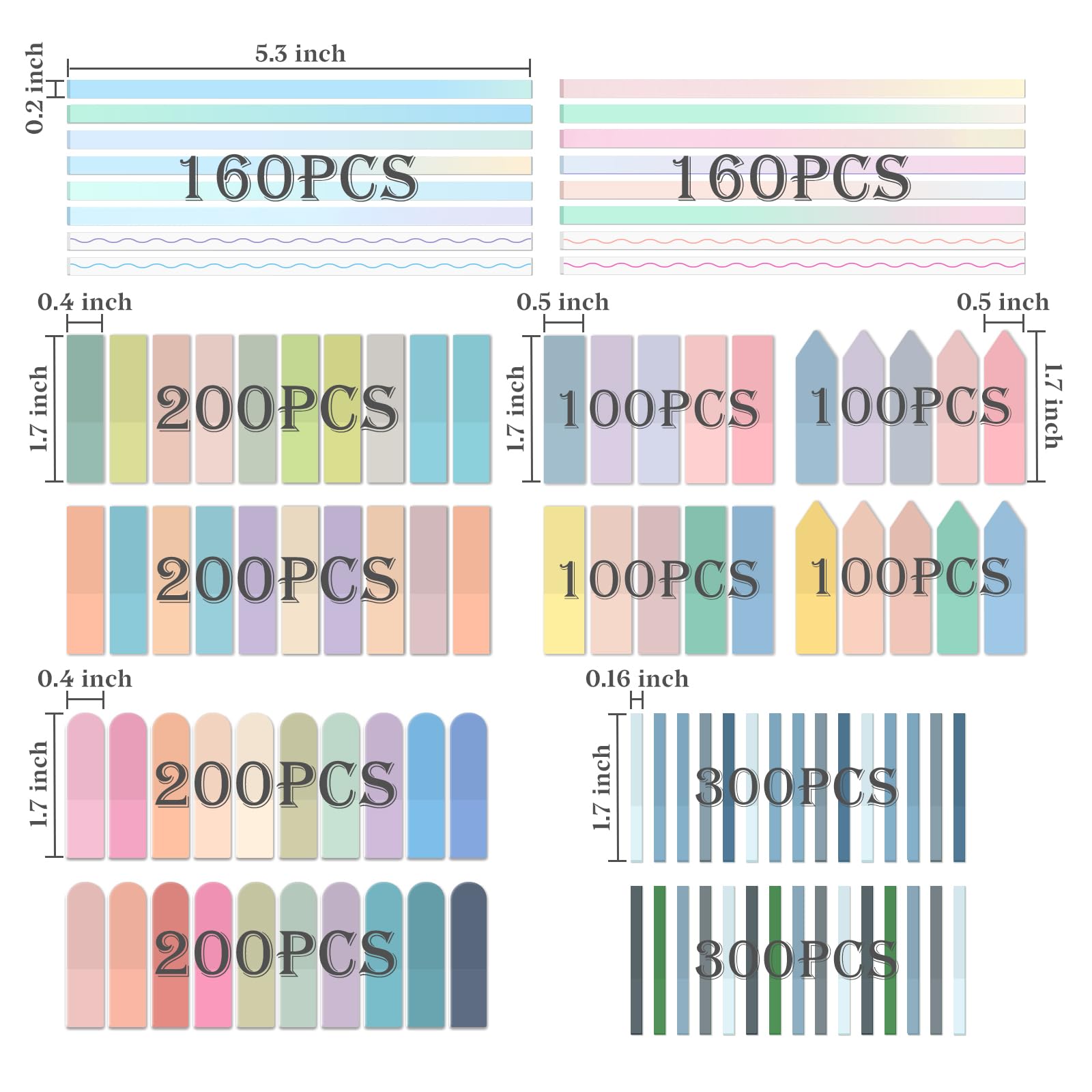 Snapklik.com : 1620Pcs Transparent Sticky Notes, Translucent Index Page ...